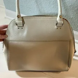 kate spade | Bags | White Leather Kate Spade Satchel Purse Handbag ...
